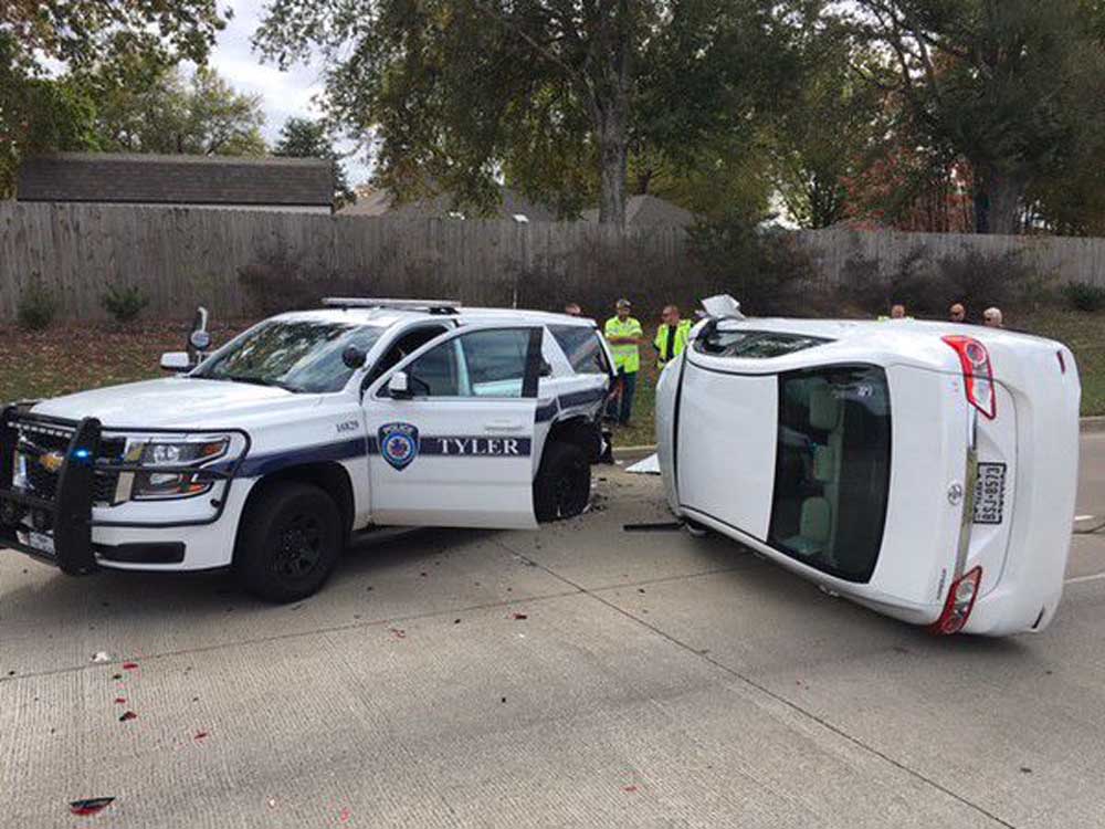 Tyler police officer struck inside of vehicle while working separate ...